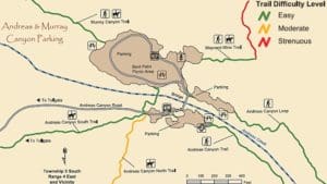 Map of Andreas Canyon Hiking Trails - Palm Springs